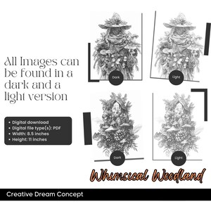 Whimsical Woodland Coloring Page for Adult Nature Coloring Book With a ...