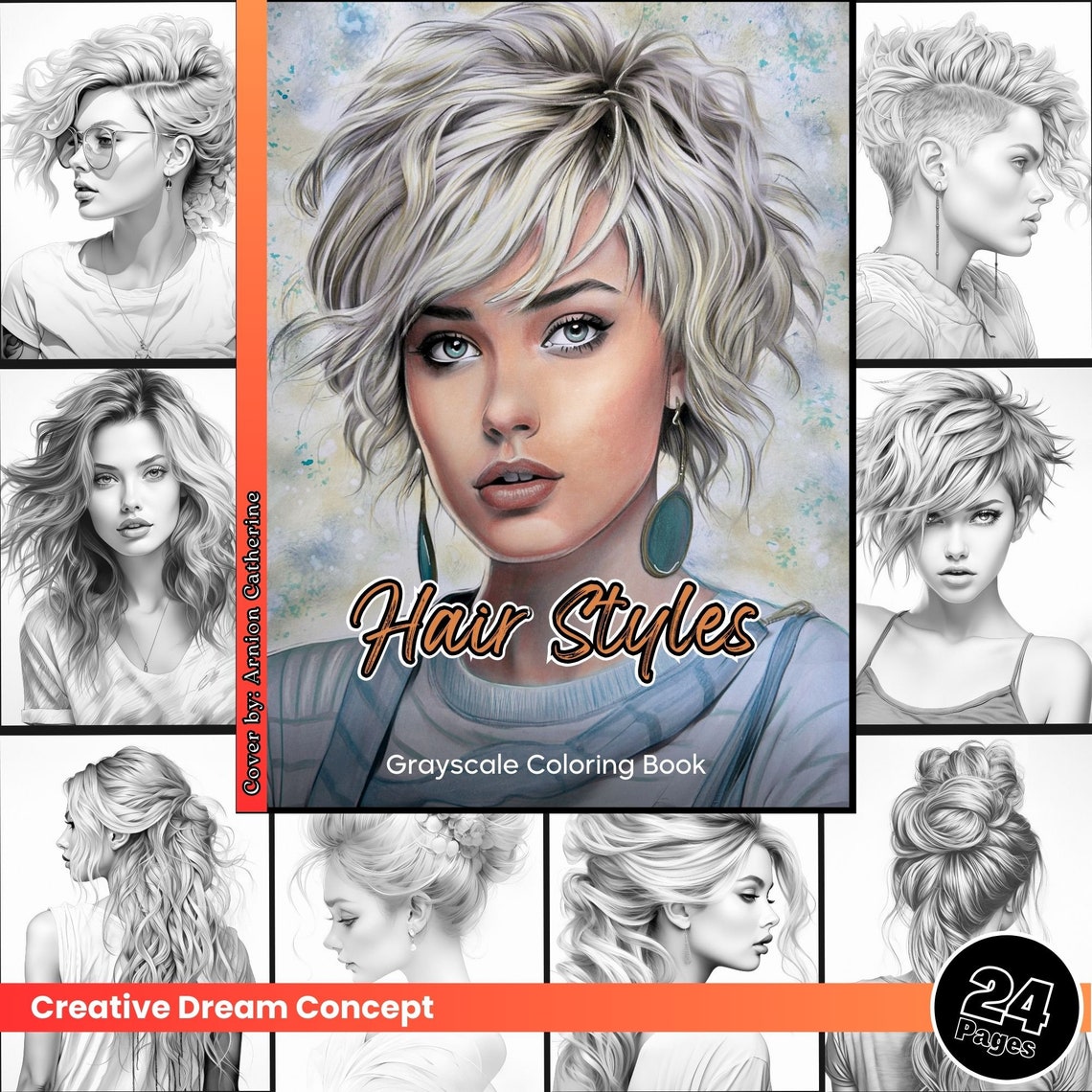 Hair Styles Coloring Page for Adults Beautiful Women Coloring Book ...
