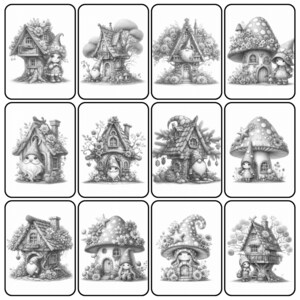 Welcome to My House Vol 2 Coloring Page for Adults Cute Gnome Houses ...