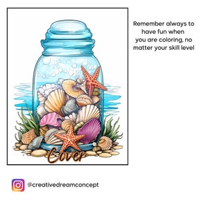 Ocean in a Jar Coloring Page for Adults Under Water Landscape Coloring ...