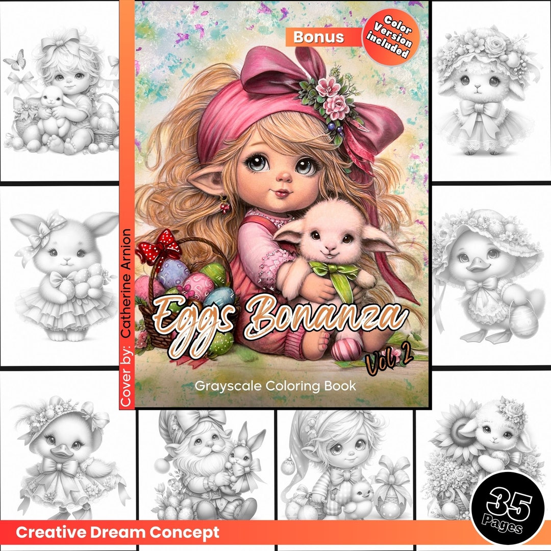 Eggs Bonanza Vol 2 Coloring Page for Adults Cute Easter Coloring Book ...