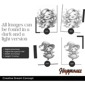 Happiness Coloring Page for Adults Cute Girl Happy and Cheerful ...