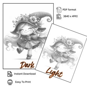 Happiness Coloring Page for Adults Cute Girl Happy and Cheerful ...