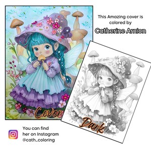 Spring Fairies Coloring Page for Adults Cute Adorable Girls Coloring ...