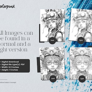 Solarpunk Girls Fantasy Coloring Page, Adults + Kids- Instant Download ...