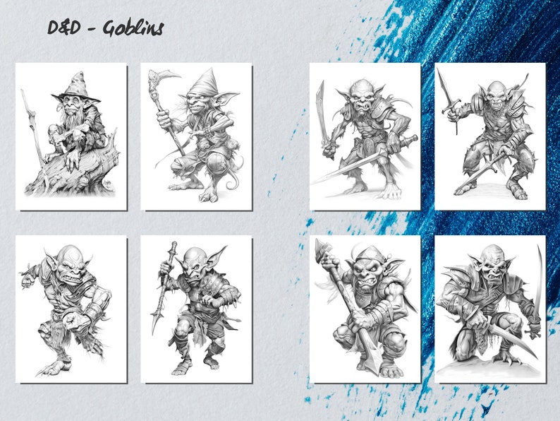 Goblins Coloring Pages for Adults Grayscale Coloring Book Download ...