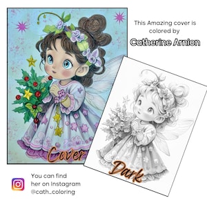 Fairies Christmas Coloring Page for Adults Cute Elf Coloring Book ...