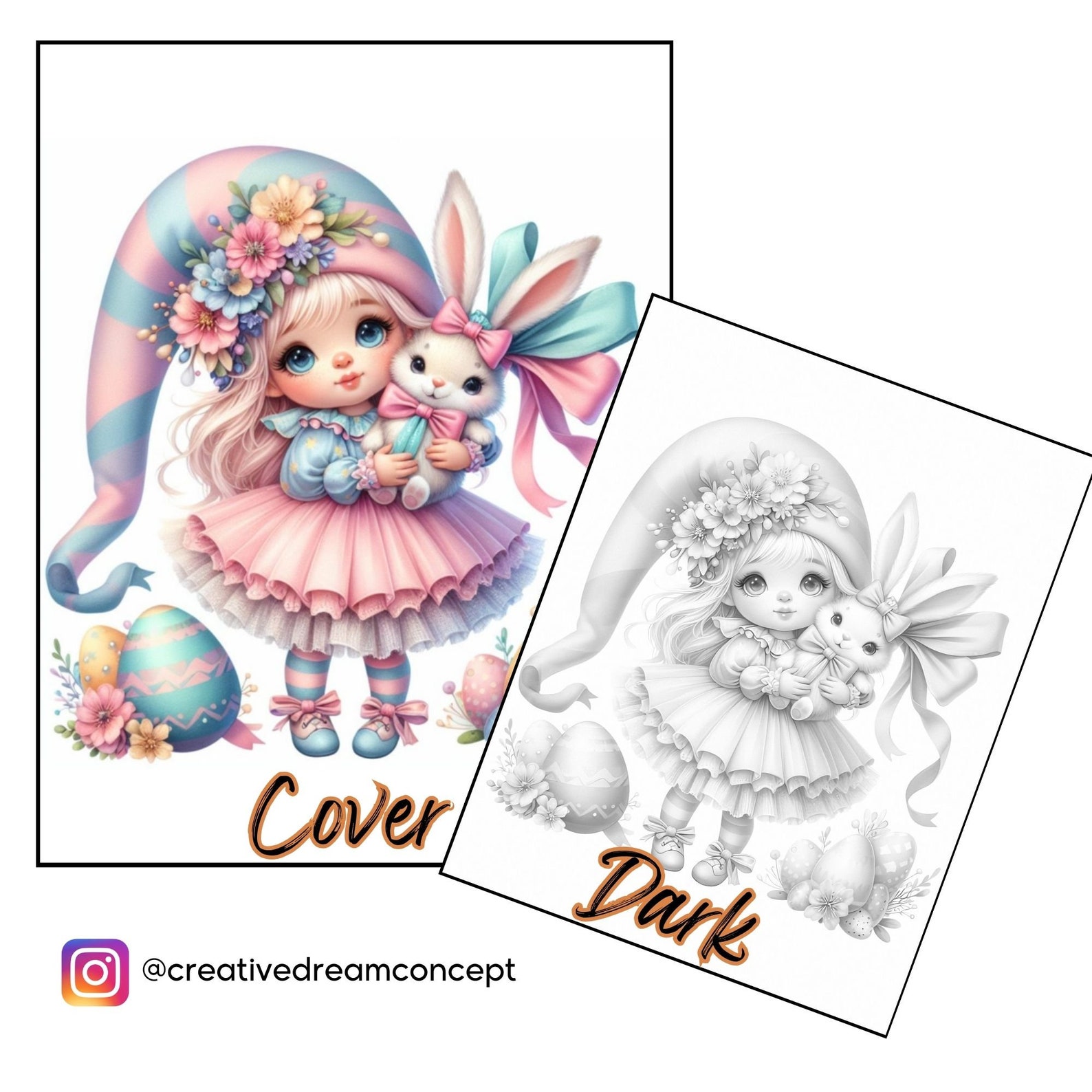 Eggs Bonanza Coloring Page for Adults Cute Easter Coloring Book With ...