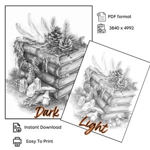 Whimsical Woodland Coloring Page for Adult Nature Coloring Book With a ...