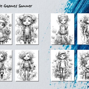 Cute Gnomes Summer Coloring Page for Adults Instant Download PDF ...