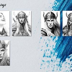 Vikings Grayscale Coloring Book for Adults Printable Norse - Etsy