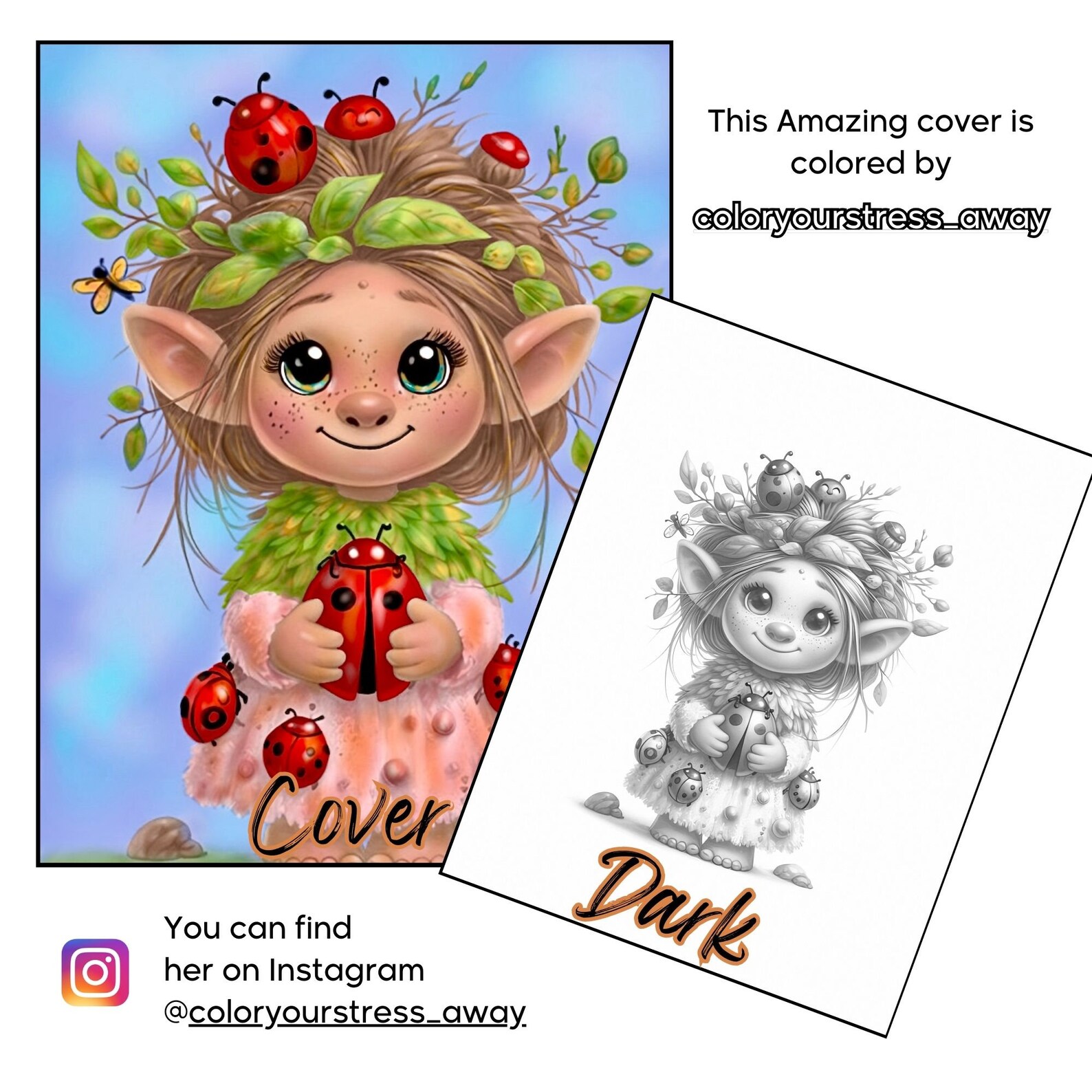 Bugs Life Coloring Page for Adults Cute Trolls Coloring Book, Printable ...