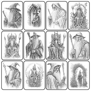 Wizard Coloring Pages for Adults Wizards Grayscale Coloring Book ...