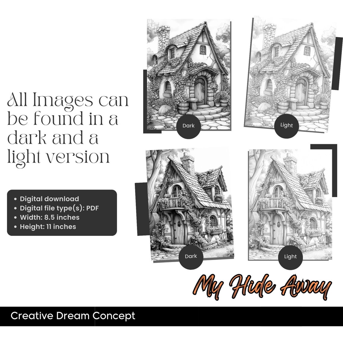 My Hide Away Coloring Page for Adults House in Nature Coloring Book ...