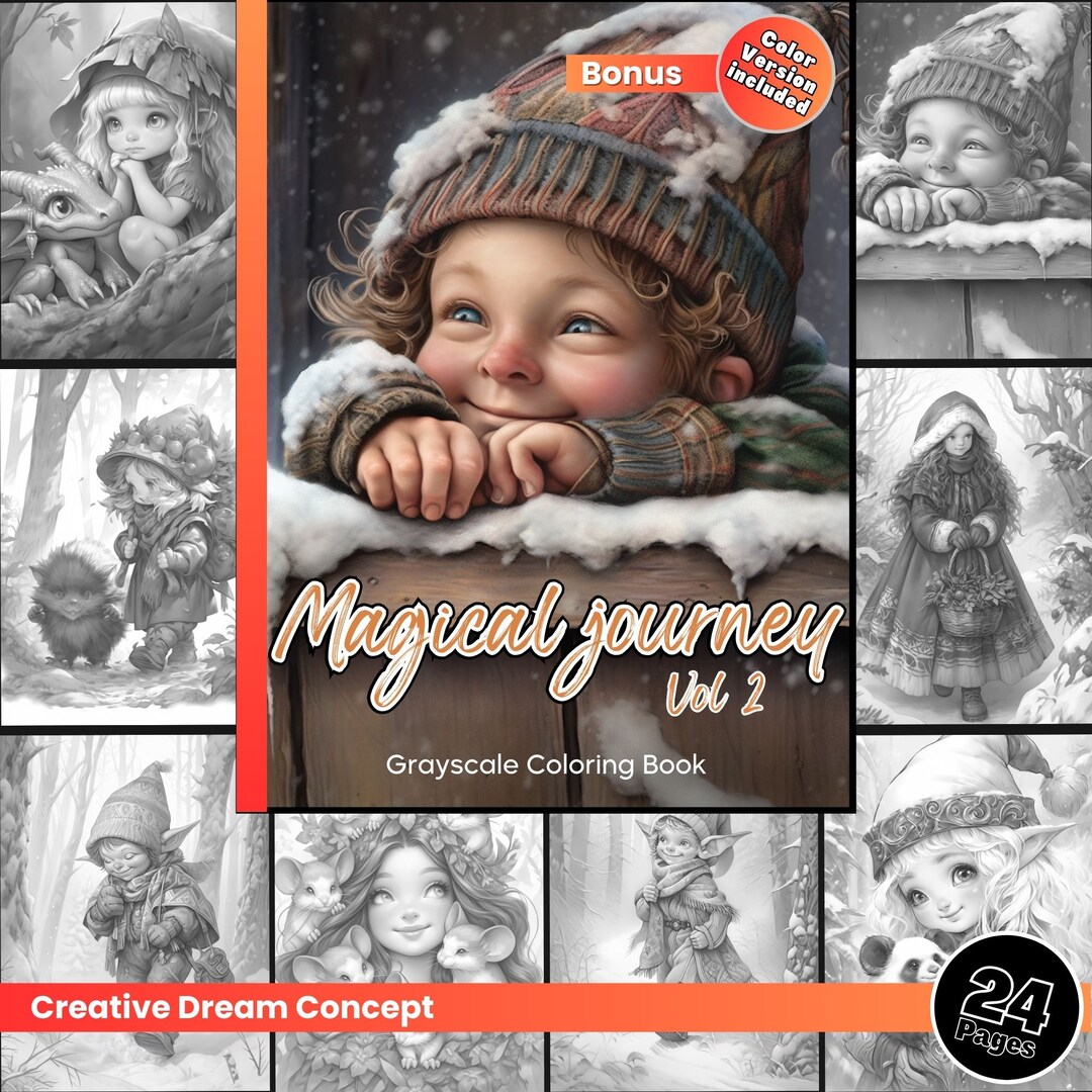 Magical Journey Vol 2 Coloring Page for Adults Cute Druid Girls Coloring Book, Printable PDF ...