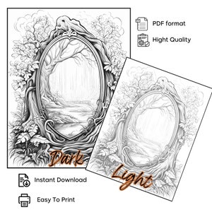 Flower Mirrors Coloring Page for Adults Cute Coloring Book for Kids ...