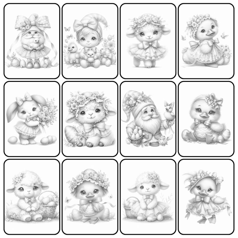 Eggs Bonanza Vol 2 Coloring Page for Adults Cute Easter Coloring Book ...