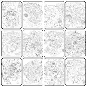 Fantasy Map Coloring Pages for Adult and Kids Coloring Book, Fantasy ...