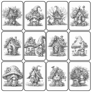 Welcome to My House Vol 2 Coloring Page for Adults Cute Gnome Houses ...