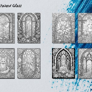 Stained Glass Coloring Page for Adults and Kids Instant Download ...