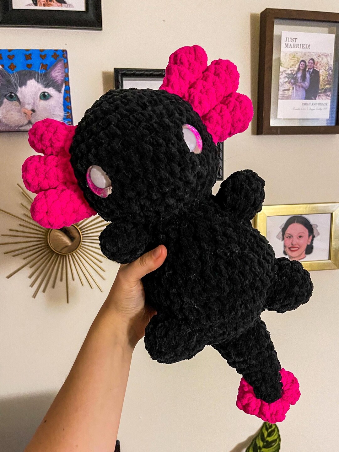 Black and Pink Spooky Goth Barbie Axolotl Plushie - Etsy