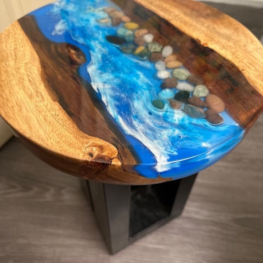 Ocean Table Top, Epoxy Outdoor Table, Round Dining Table, Epoxy Table ...