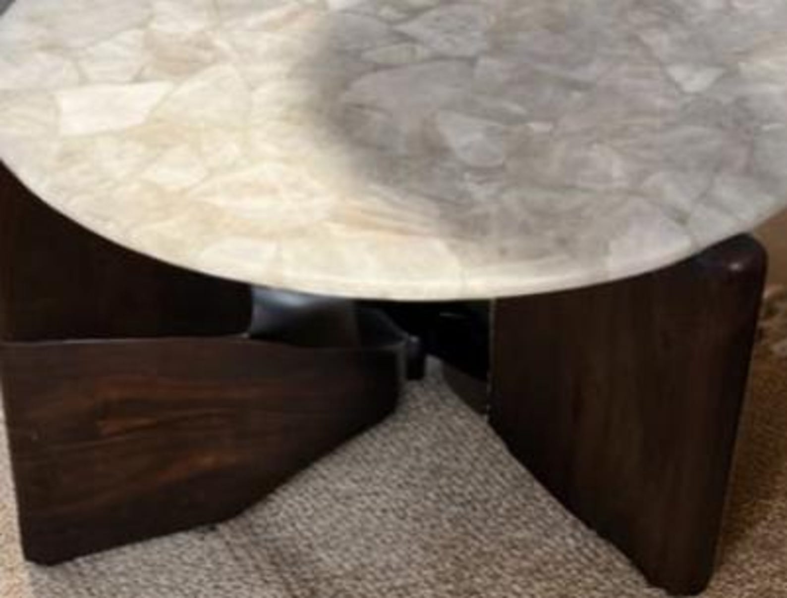 Buy Quartz Coffee Table, Crystal Quartz Round Table, Side Table, Marble ...