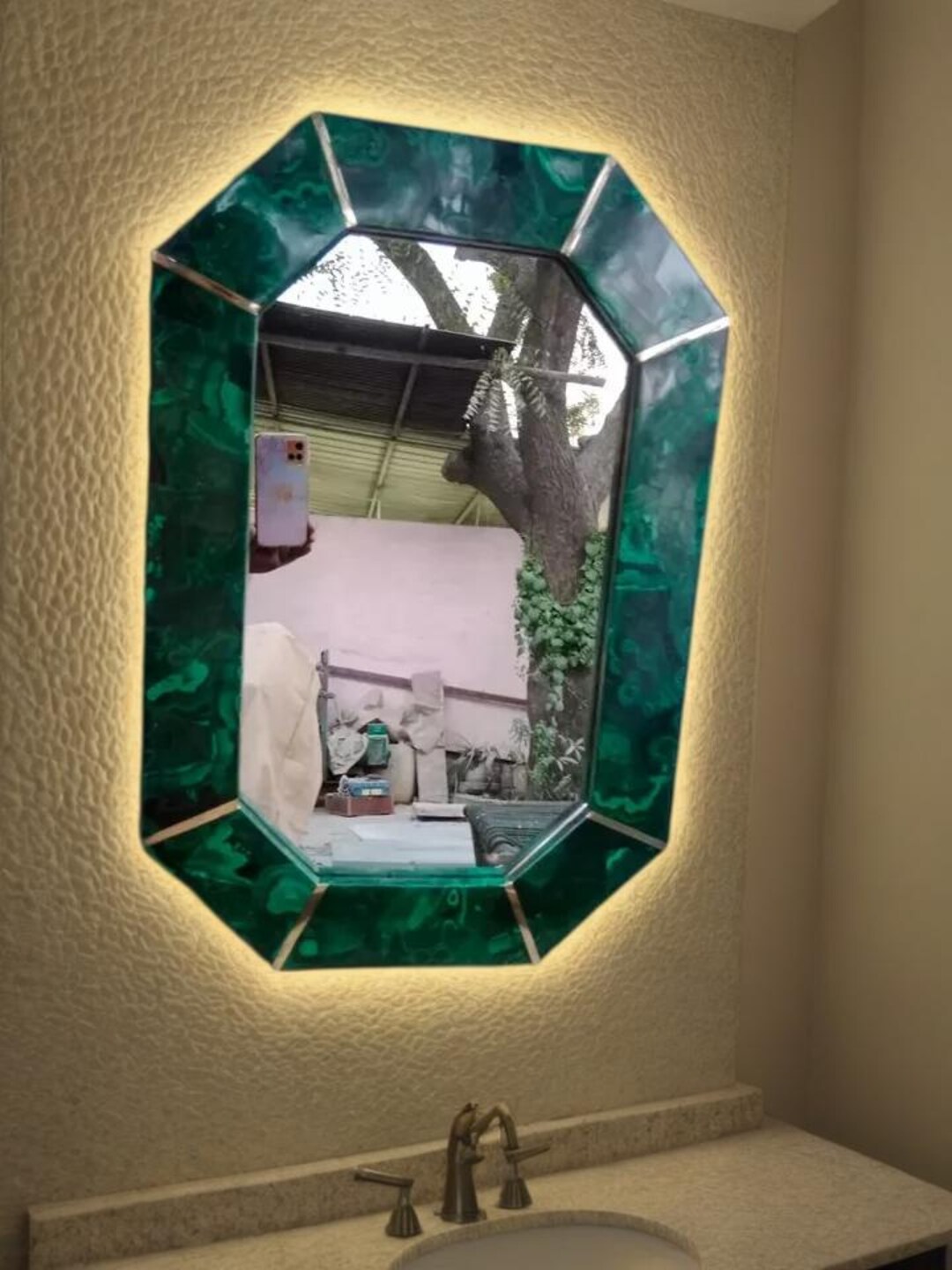 Exclusive Malachite Stone Mirror, Stone Wall Mirrors, Luxury Wall ...