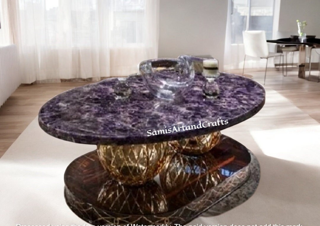 Amethyst Stone Table Top, Semi Precious Modern Decor - Etsy