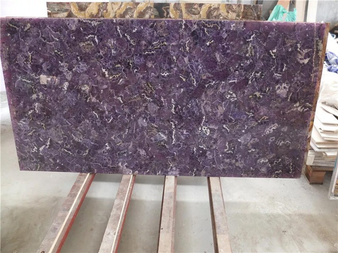 Purple Amethyst Kitchen Counter Top Stone Center Sofa Table - Etsy