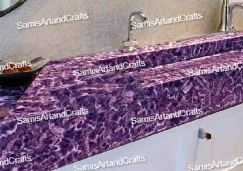 Amethyst Stone Bathroom Counter Top/ Agate Slabs for Kitchen and Office ...