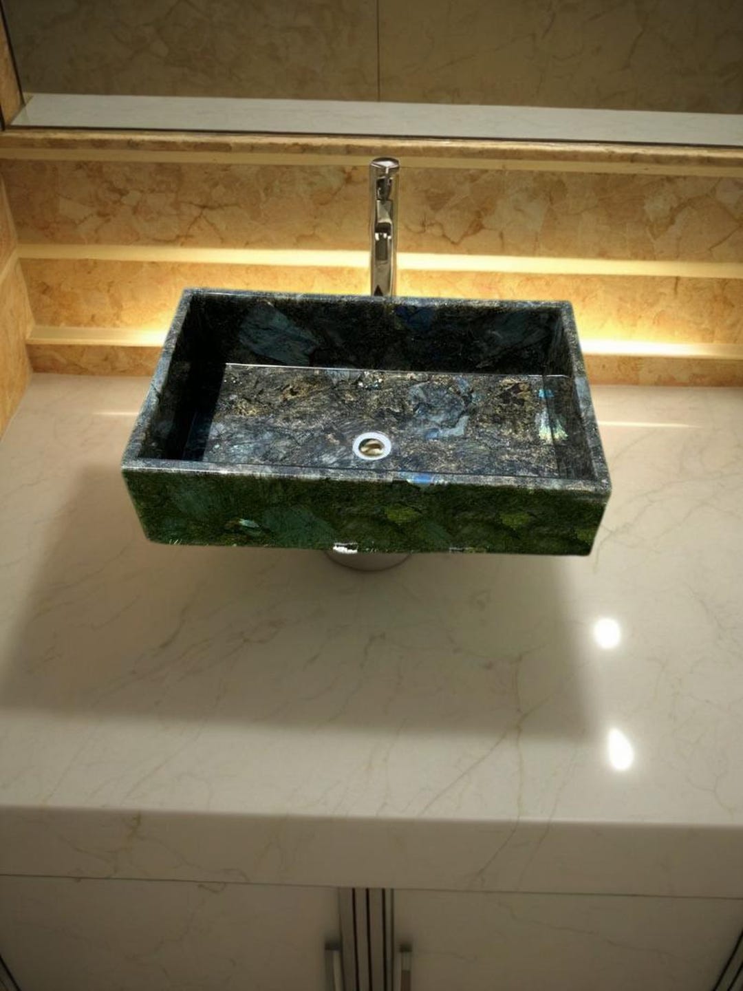 Labradorite Stone Kitchen Sink, Wash Basin Sink, Labradorite Stone Blue ...