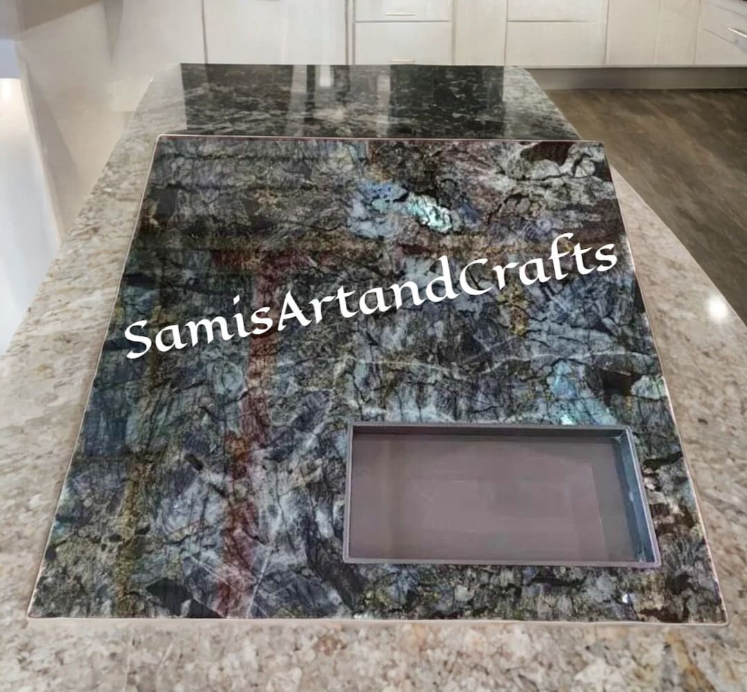 Labradorite Stone Kitchen Slab, Gemstone Bar Countertops, Luxury ...