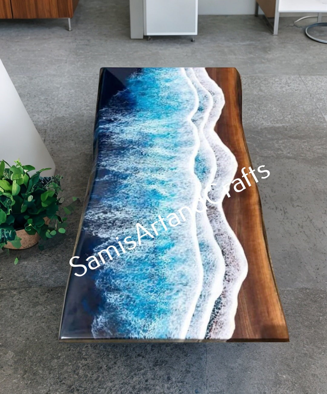 Ocean Waves Epoxy Table, Epoxy Ocean Table, Epoxy Coffee Table & Epoxy ...