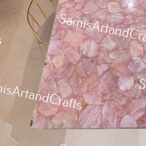 Natural Pink Quartz Dining Table Top, Rose Quartz Stone Kitchen Slab ...