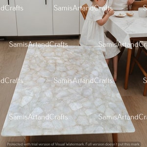 White Quartz Dining Table Top, White Quartz Center Table Top, Natural ...