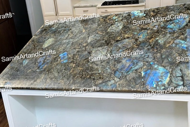 Labradorite Stone Modern Kitchen Countertop, Luxury Labradorite Stone ...