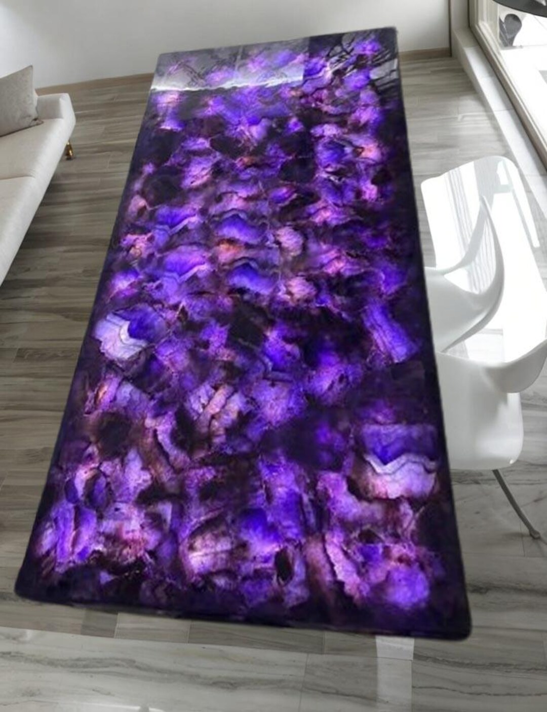 Amethyst Stones Countertop / Dining Table, Purple Amethyst Stone ...