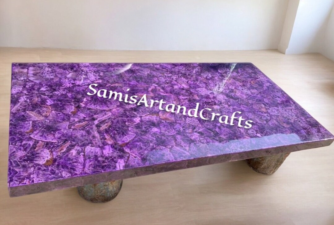 Amethyst Agate Table Top Slab: Purple Stone Counter, Home Decor - Etsy