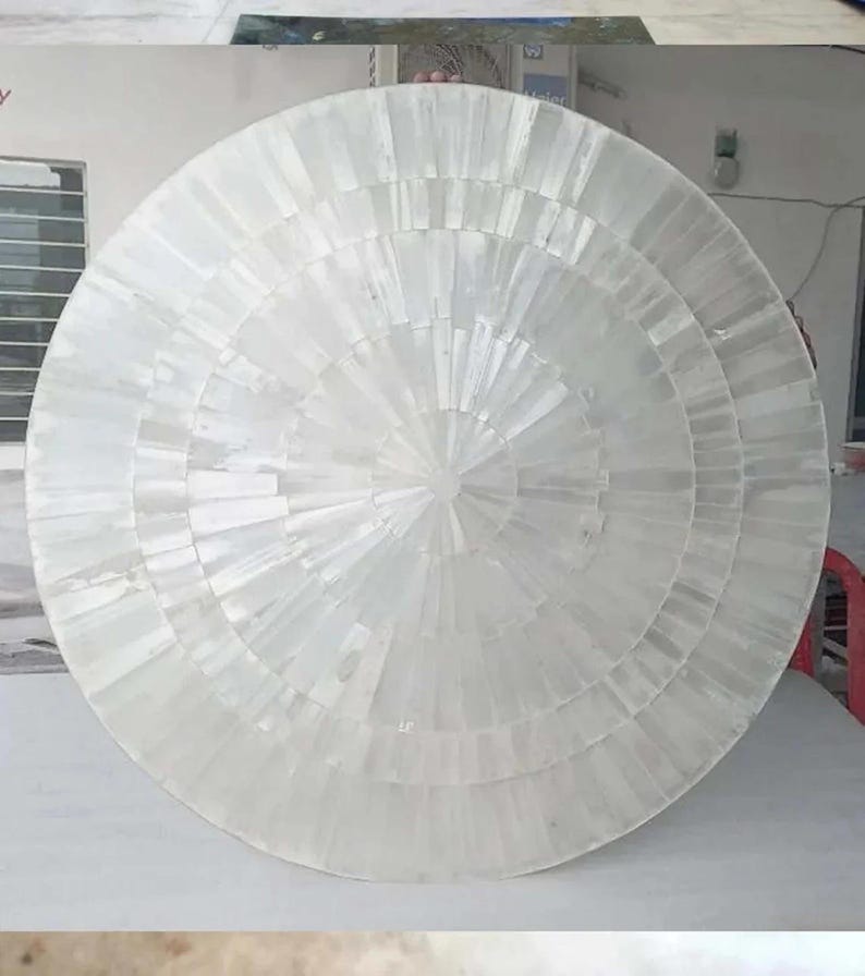 Selenite Coffee Table Top, Sunburst Stone, Luxury Gemstone Furniture - Etsy