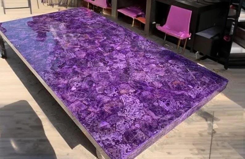 Amethyst Countertop , Stone Coffee Tabletop, Dining Table, Living Room ...