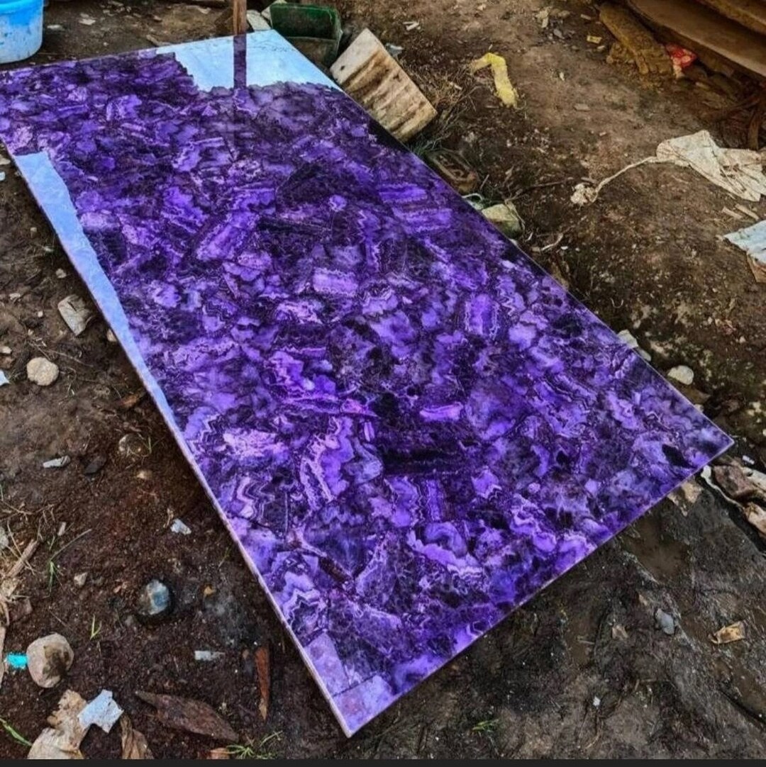 Amethyst Stone Center Office Table/ Counter Kitchen Tables/ - Etsy