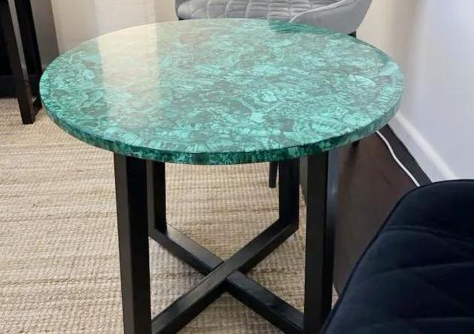 Malachite Dining Table | Malachite Table Top | Green Entryway Table ...