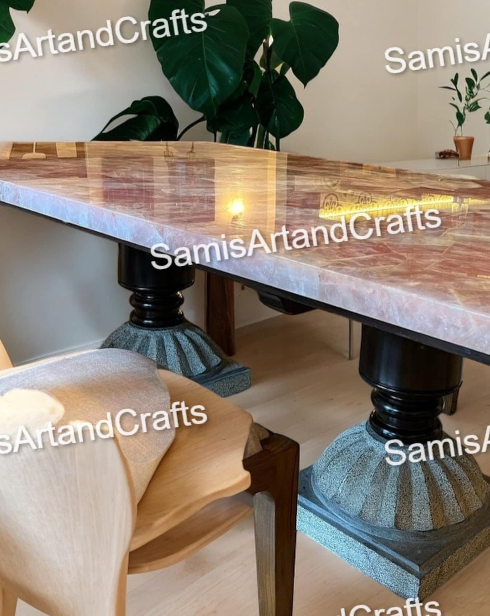 Rose Quartz Stone Slab: Farmhouse Countertop, Dining Table Top - Etsy