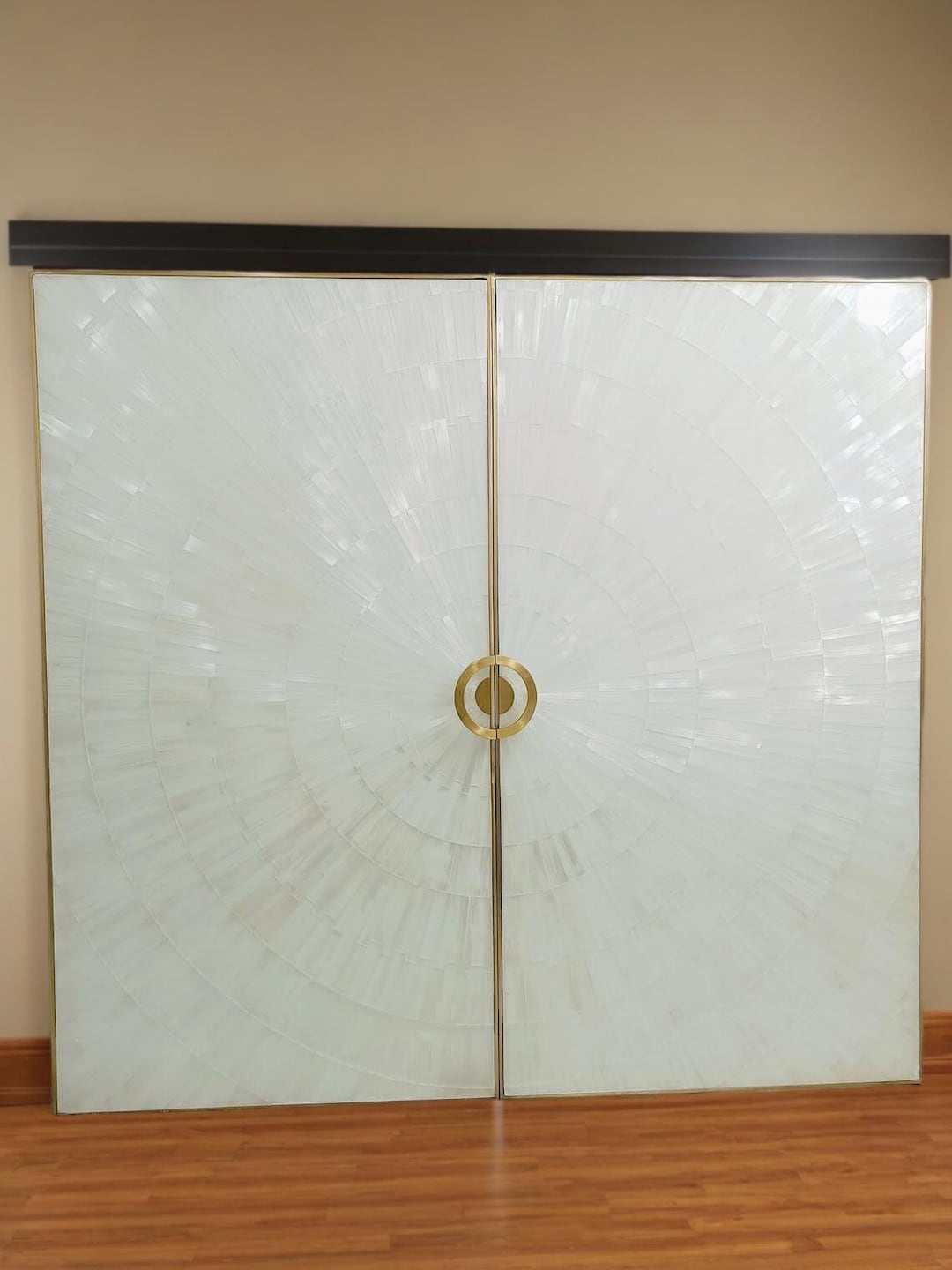 White Selenite Sunburst Doors, Modern Home Interior - Etsy