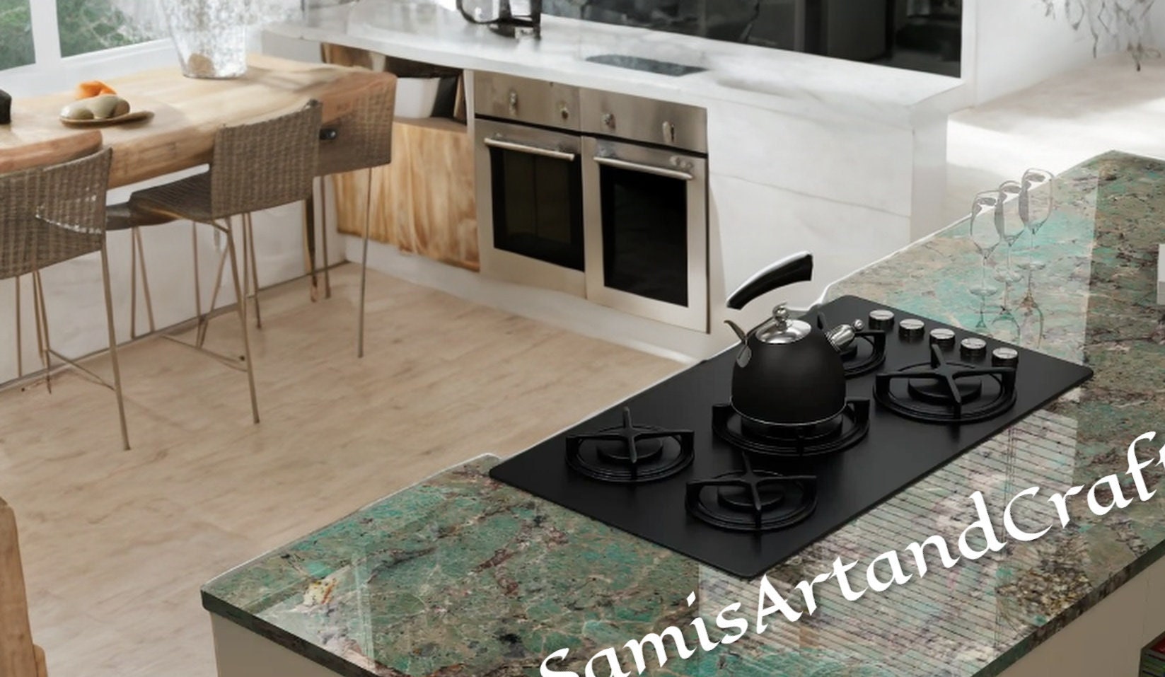 Amazonite Kitchen Countertop, Luxury Bar Countertops, Gemstone Dining ...