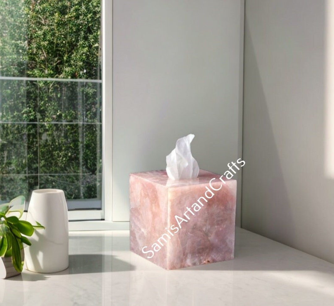 Quartz Crystal Stone Tissue Box Covers, Natural Marble Tissue Boxes ...