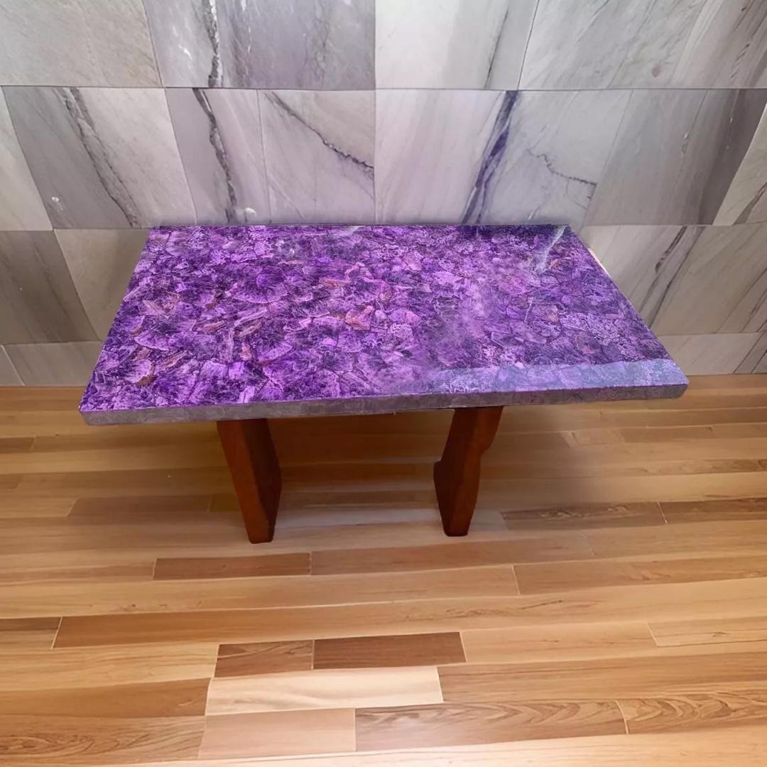 Elegant Purple Amethyst Stone Coffee Tabletop, Kitchen Island, Counter ...