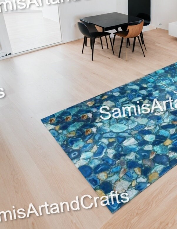Blue Agate Bar Counter Top, Agate Kitchen Counter Slab, Dining Table ...