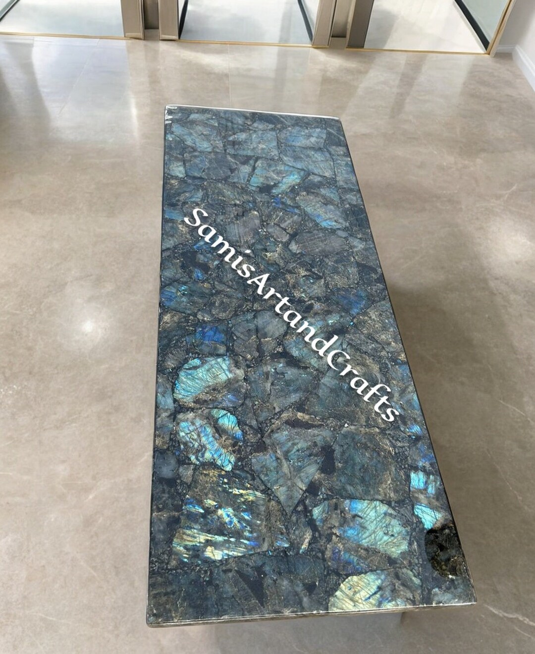 Labradorite Gemstone Top Bar & Kitchen Slab Table Furniture, Home Decor ...